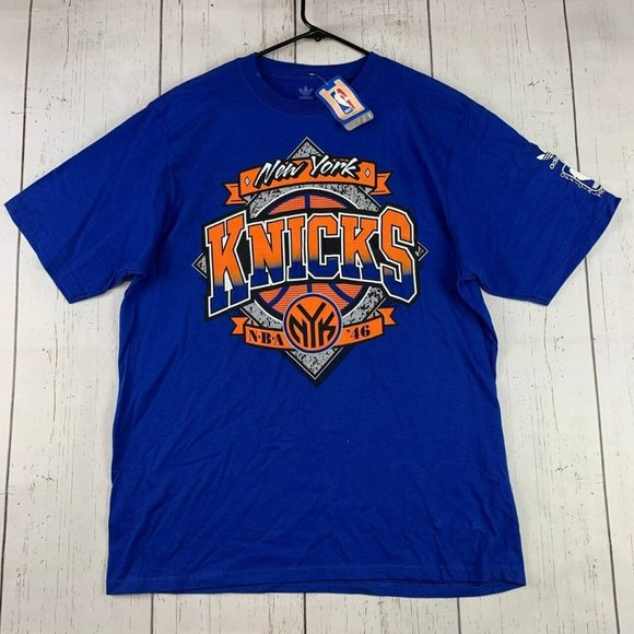 adidas | Shirts | New York Knicks Nba Large Adidas Casual Tshirt Blue ...